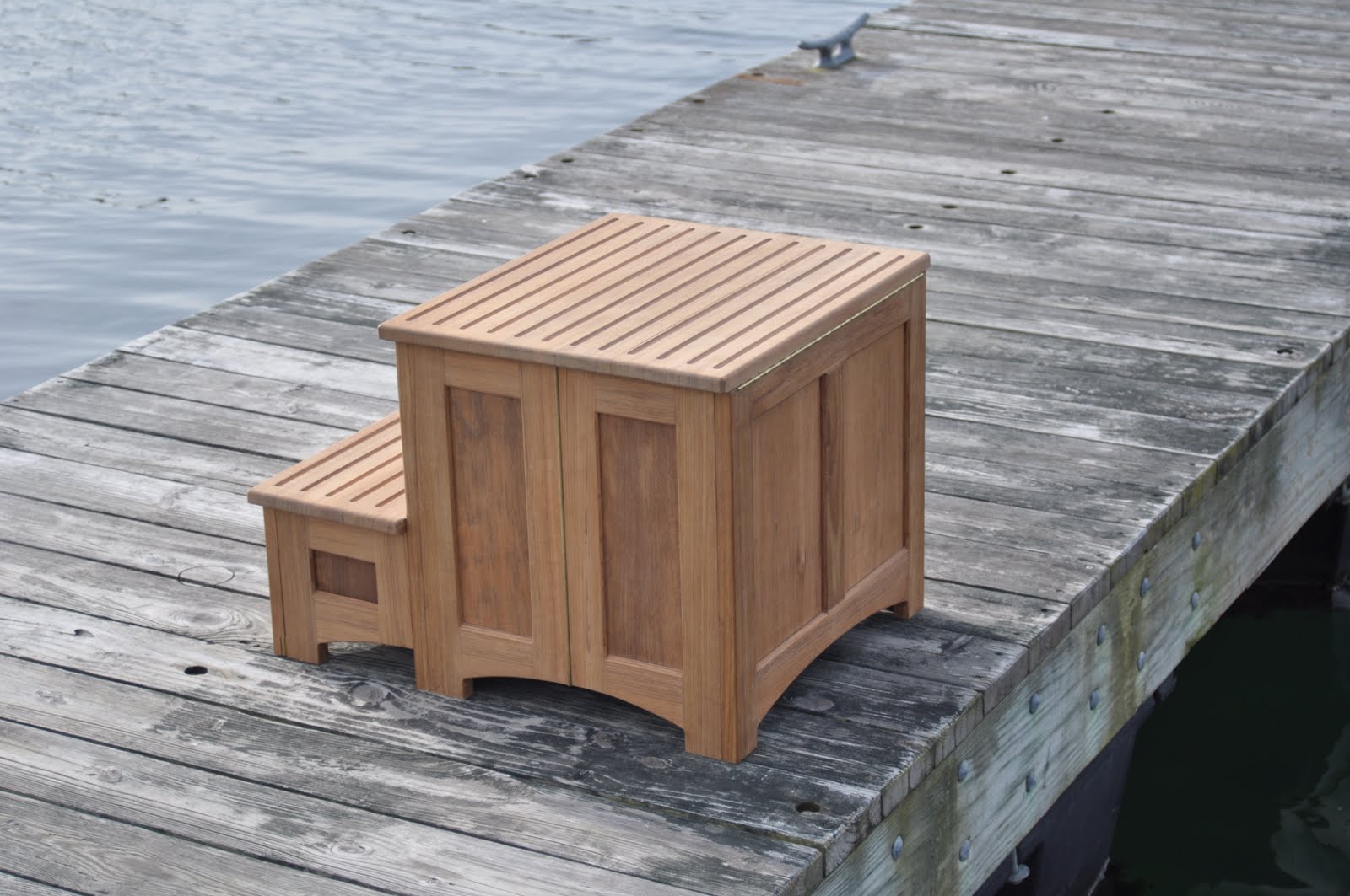 Folding Teak Dock Step